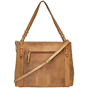 MARC PETER Hana Tan Hunter Leather Hobo Bag for Women | Top Handle Satchel | Women Fashion Shoulder Bag