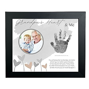 Baby Child Keepsake Handprint Frame for Grandpa with Poetry - Loving Gift for Grandfather for Christmas, Father's Day- Made in USA