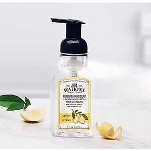 J.R. Watkins Foaming Hand Soap with Pump Dispenser, Moisturizing Foam Hand Wash, All Natural, Alcohol-Free, Cruelty-Free, USA Made, Lemon, 9 fl oz, 3 Pack