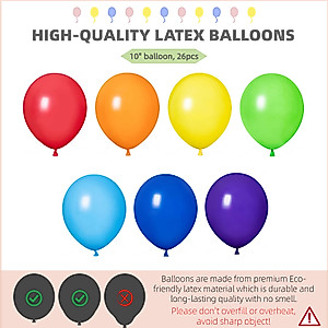 Balloon Column Kit Set of 2 With Balloons Included - Balloon Tower with Stand, Base, and Pole,Backdrop Decoration for Wedding, Baby Shower, Birthday Party, or Bachelorette Parties (Rainbow)