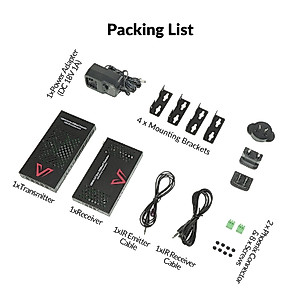 AV Access 4K HDBaseT HDMI Extender Over Ethernet Cat5e/6/6a/7 4K@60Hz 130ft, 1080P@60Hz 230ft, HDMI 2.0 HDR10+, YUV4:4:4, HDCP 2.2, 18Gbps, Plug & Play, IR Return & PoE, Smart EDID