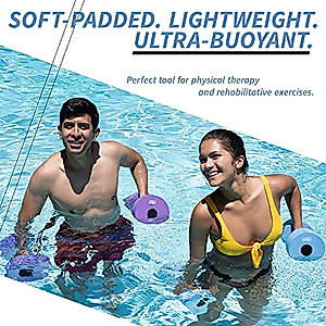 Sunlite Sports High-Density EVA-Foam Dumbbell Set, Water Weight, Soft Padded, Water Aerobics, Aqua Therapy, Pool Fitness, Water Exercise - Advanced Size (Black, X-Large)