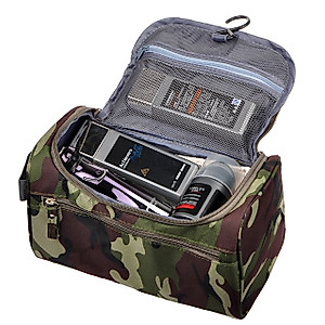 Vercord Mens Toiletry Bag Wash Travel Small Shaving Dop Kit Shower Bathroom Ditty Hygiene Bag Camo Dark Green