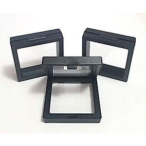 Black Transparent 3D Floating Frame Display Holder/Box/Frames for Challenge Coins, AA Medallions, Antique, Jewelry,Gift, 2.75 x 2.75 x 0.75 Inches (Set of 3 pcs)