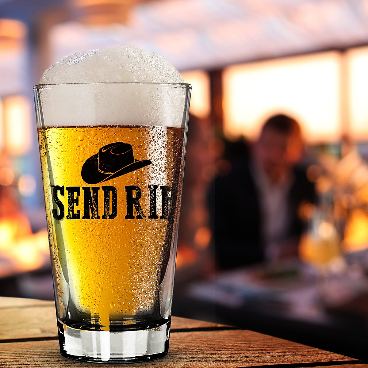 Toasted Tales Send RIP | Classic Beer Pint Glass 16 oz. | Highball Cocktail Mixing Class | Bar Quality Glassware | Perfect Glass Beer Steins for Cold Beverages