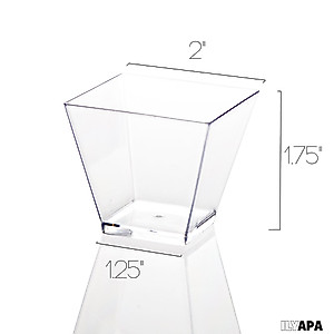 Ilyapa 50 Pack 2 ounce Dessert Cups, Plastic 2oz Dessert Cups with Spoons, Mini Shooters 2 oz, Cheesecake Shooter Cups, Chocolate Mousse Cups, Appetizer & Breakfast Brunch Accessories, Round