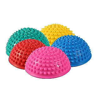 Vruping 1 Pcs Hedgehog Balance Pods, Pimples Pilates Ball, Yoga Half Ball, Half Spiky Fitness Domes Physical Fitness Massage Balls Motor Skills Yoga Gymnastics Exercise for Kids Adults(#4)