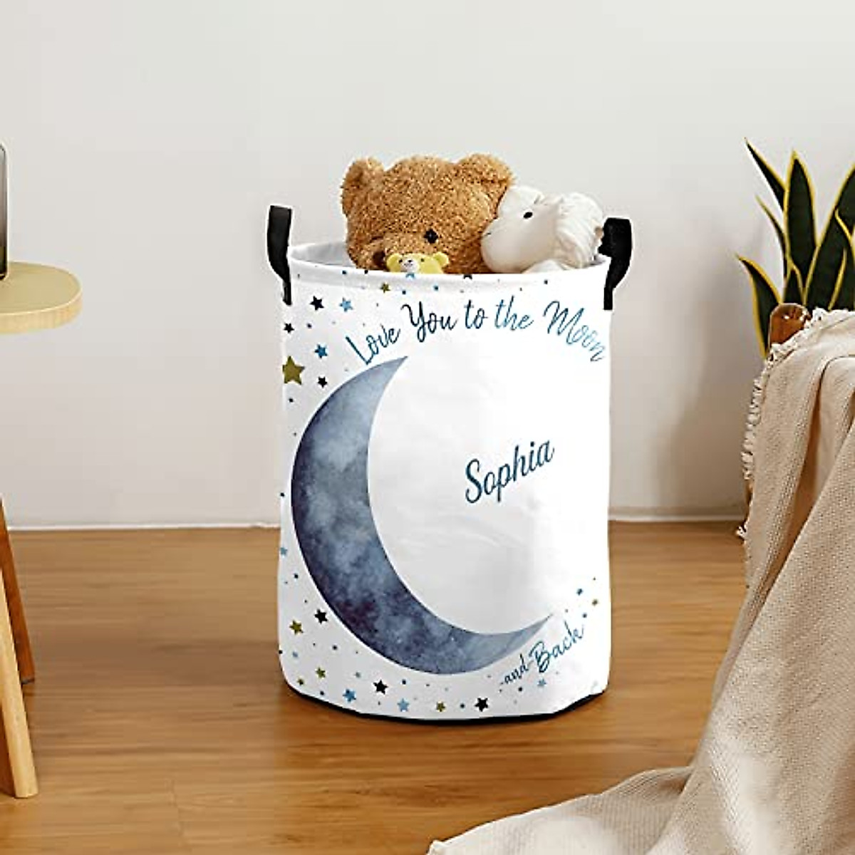 Love You to the Moon and Back Laundry Basket Hamper Large Storage Bin with Handles for Gift Baskets, Bedroom, Clothes