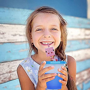 25 Reusable Pixel Straws for Miner Craft Party Supplies Favors, Pixel Spider Creepah Party Supplies Gift with 2 Cleaning Brushes