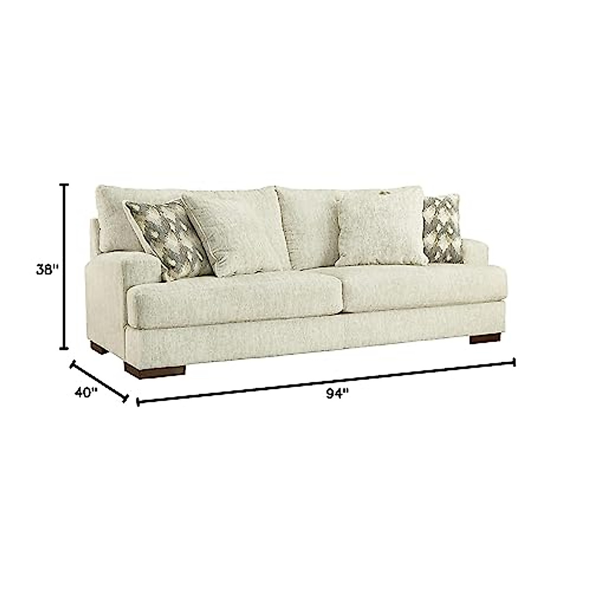 Signature Design by Ashley Caretti Contemporary Sofa with Accent Pillows, Beige