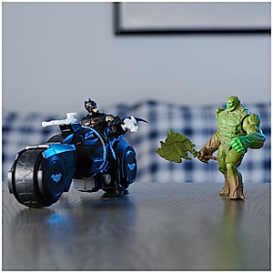 DC Comics, Batman and Swamp Thing Armory Attack Batcycle Set, Exclusive Armored Batman and Swamp Thing Action Figure with Accessories, Kids Toys for Boys and Girls Ages 4 and Up