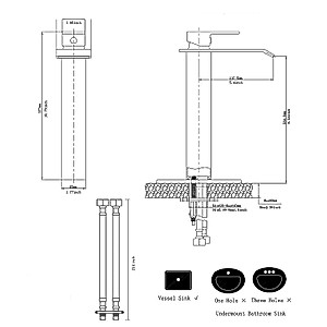 Bathroom Vessel Faucet Black Gold Waterfall One Hole Bowl Sink Faucet Bathroom Faucets Tall Single Handle Bath Vanity Lavatory Deck Mount Supply Lines Hose Commercial