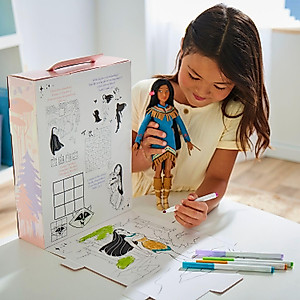 Disney Store Official Pocohontas Story Doll, Pocohontas, 11 inches, Fully Posable Toy in Glittering Outfit - Suitable for Ages 3+ Toy Figure, Gifts for Girls, New for 2023?