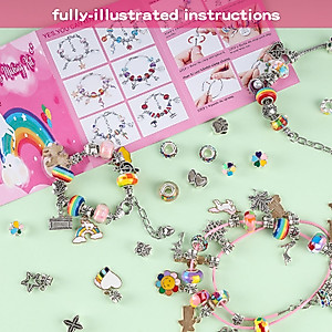 Decorative Bracelet Making Kit Beads, Christmas Gift for Girls, Toys for Girls,Girls Toys,Mermaid Artwork Gift Set, Ideal for Girls and Teenagers Aged3 4 5 6 7 8 9 10 1112, Jewelry Making Supplies