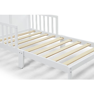 Olive & Opie Birdie Toddler Bed in White and White