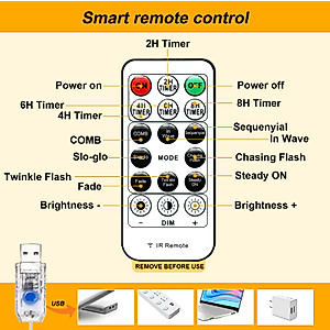 SINAMER White Curtain Light for Bedroom, 300 LED 9.8ft x 9.8ft Curtain String Light with 16 Hooks, 8 Models Remote Control, Window Fairy Light with USB for Wedding Party Home Garden Indoor Decorations