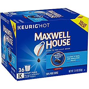 Maxwell House Original Medium Roast Keurig K Cup Coffee Pods (Pack of 4, Each 36 Count)