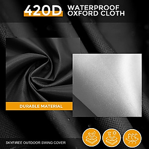 skyfiree Outdoor Patio Swing Cover 420D Waterproof A Frame Porch Swing Cover UV Resistant Weather Protector for Outdoor Courtyard Patio Swing Furniture 71.6x54.7x66.9 Inch (Black)