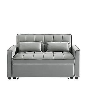 ERYE 3-in-1 Upholstered Futon Sofa Loveseat Convertible Sleeper Couch Bed,2-Seaters Sofa & Couch Soft Cushions Love Seat Daybed for Home Office Apartment Small Space Living Room Sets