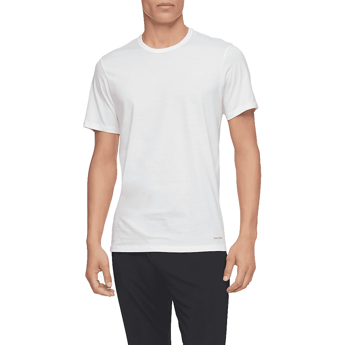 Calvin Klein Men's Cotton Classics Slim Fit Crew Neck T-Shirts, White 3 Pack New, Medium