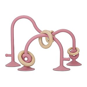 Socub Silicone Baby Sensory Toys, Montessori Educational Toys for Baby 6 12 18 Months, Parent-Child Toys with Suction Cup, 2 Pack(Dark Pink), Medium, TR063