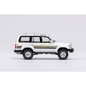 FloZ for KengFai for Toyota for Land Cruiser for LC80 Off-Road Vehicle Pearl White Regular 1:64 Truck Pre-Built Model