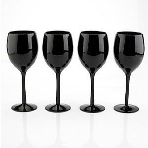 Black Wine Glasses - Set of 4