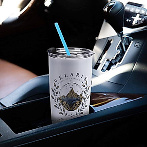Velaris City Of Starlight Tumbler Acotar The Night Court Bookish 20 Oz Stainless Steel Insulated Tumblers with Lid And Straw Bookish Acotar Travel Coffee Mug Gifts