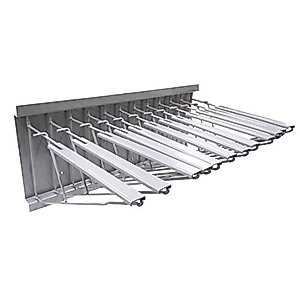 FixtureDisplays® Silver Pivot Wall Rack with Hangers for Blueprints, Plans, Drawing 16743-NF