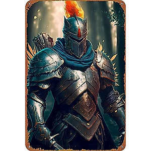 Carapace Knight Game Poster Vintage Tin Sign for Bar Office Home Wall Decor Gift Retro Metal Sign 12 X 8 inch