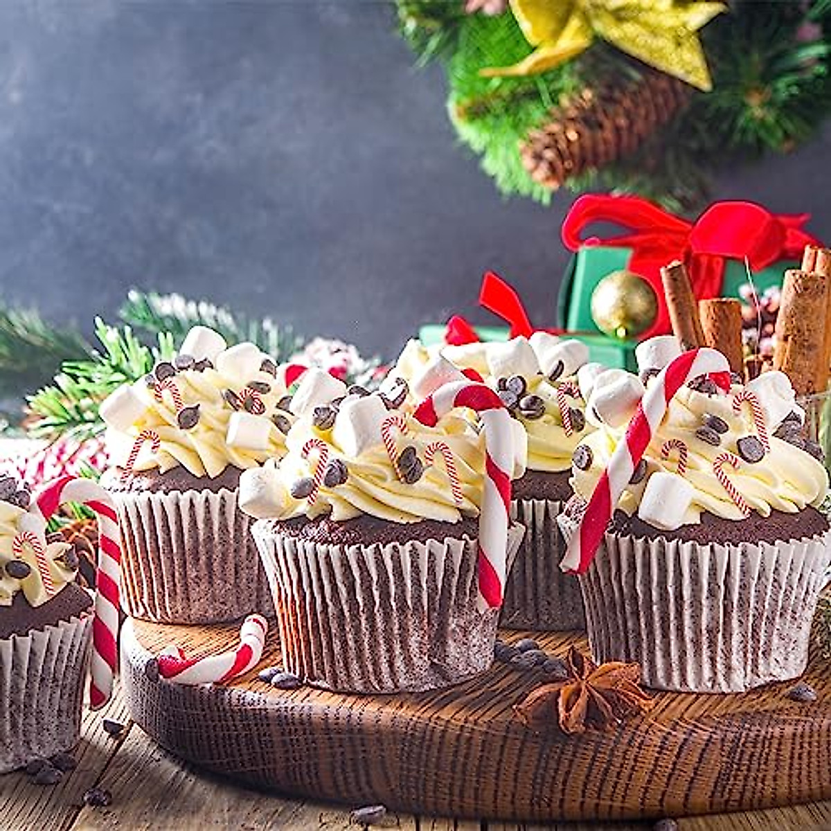 120 Pcs Christmas Candy Cane Decorations Fake Candy DIY Craft Supplies Peppermint Ornaments for Christmas DIY Garden Accessories Christmas Phone Case Making(Red and White, Candy Cane)