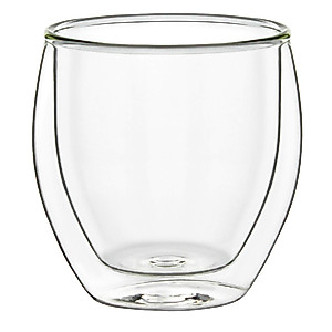 Creano Double Wall Espresso Glasses 3.5 OZ, Insulated Glass Cups - 6X 3.5oz (100ml)