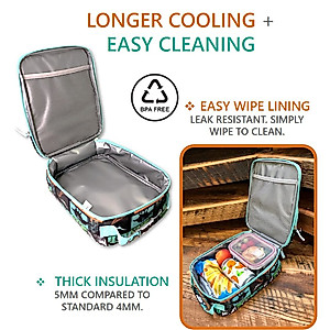 Dinosaur Lunch-Box for Boys with Ice Pack, Insulated Lunch Bag for School Kids Tweens, Large Container for Big Boy Snacks Lunches, Fits Bento, Jurassic T-Rex Dino