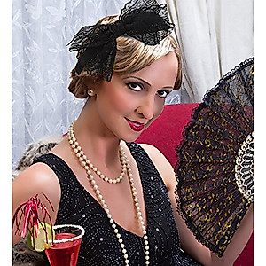 Hicarer 3 Pieces 80's Black Lace Headband with Bow 80s Theme Costumes Party Accessories Neon Lace Bow Headband for Women(Black)