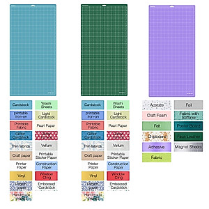 DOOHALO Cutting Mat for Silhouette Cameo 4 Cutting Machine 12 X 24 inch 3 Pack Replacement Adhesive Mats for Silhouette Cut