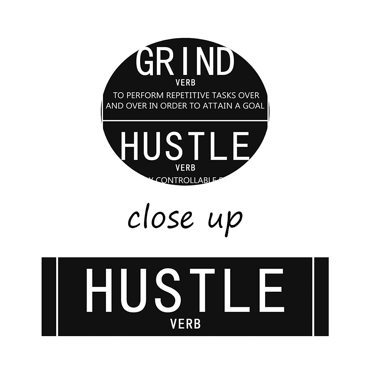 Inspirational Painting Poster Motivational Canvas Wall Art Grind Verb Hustle Verb Execution Noun Print Artwork Home Office Wall Decor Frame Ready to Hang[12″W X 18″H]