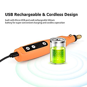 Cordless Rotary Tool, Geevorks 4.2V Rotary Tool Kit 5-Speed with 56 Accessories, Mini Electric Grinder Tool with LED Light for Cutting Sanding Engraving Polishing & DIY, USB Charging