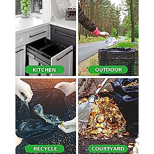 Kitchen Trash Bags 15-17 Gallon 40 Count, AYOTEE Garbage Bags Tall Kitchen Unscented Large plastic Trash Bags recycling bags Wastebasket Bin 40-68 Liners for Kitchen Home Lawn Leaf Bags (Black)