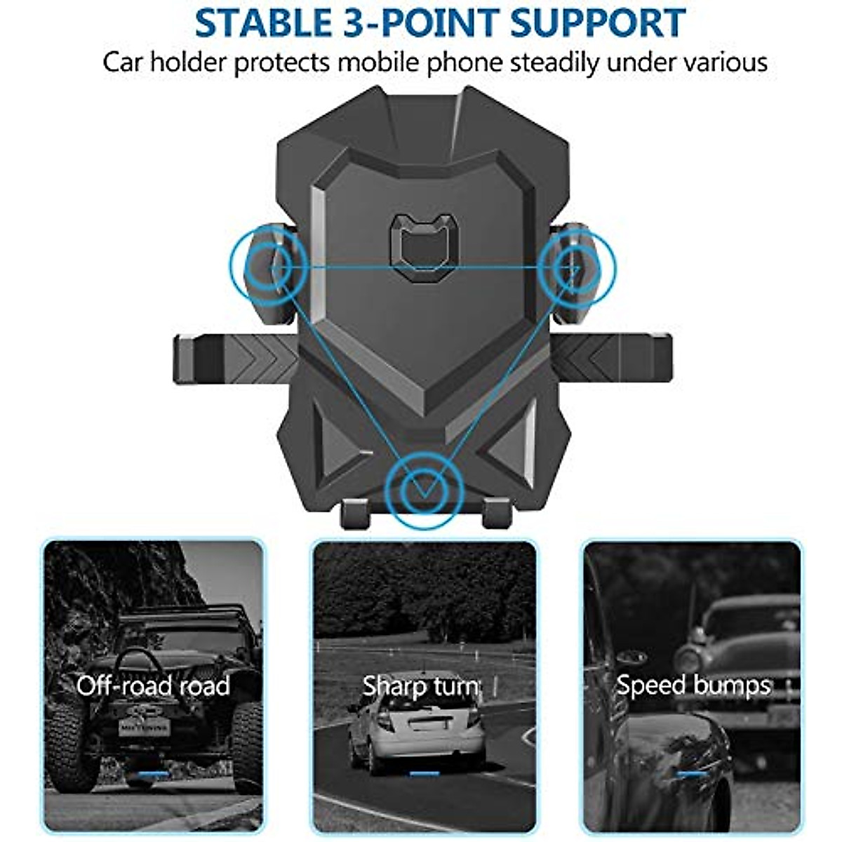 Phone Holder for Car,Universal Long Neck Car Mount Holder Compatible with iPhone Xs XS Max XR X 8 8 Plus 7 7 Plus S10 S9 S8 S7 S6 LG and More