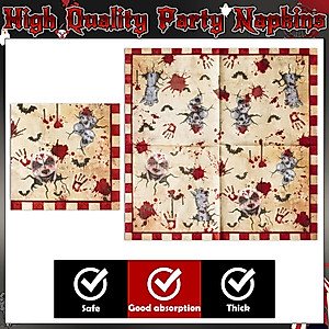 G1ngtar 96Pcs Halloween Circus Party Plates Supplies - Creepy Carnival Party Tableware Decoration Horror Evil Skull Disposable Paper Plates Napkin Fork for Kids Birthday Baby Shower, Serves 24