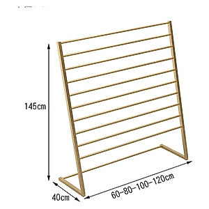 Clothes Rail Garment Rack Freestanding Metal Scarf Display Rack, 10 Tier Removable Portable Garment Rack Hanger Commercial Clothing Organizer For Shawl Hijab Silk Pants Clothing Space Saving ( Color :