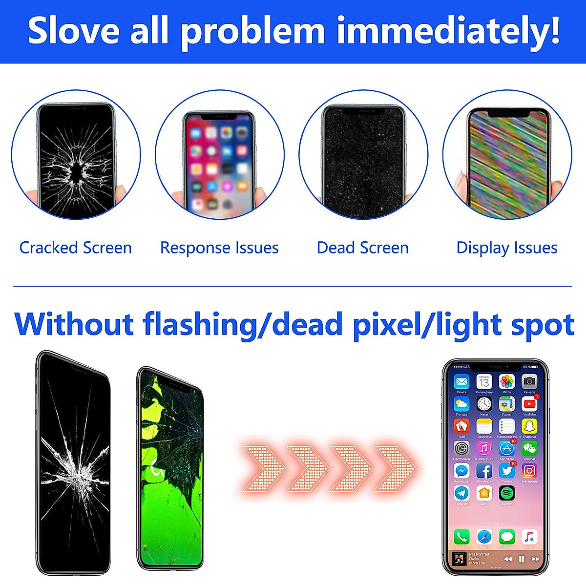 for iPhone 11 Screen Replacement 6.1 Inch, Diykitpl 3D Touch LCD Digitizer Replacement for A2111, A2223, A2221, with Repair Tools Kit+Magnetic Screw Mats+Screen Protector+Waterproof Frame Adhesive