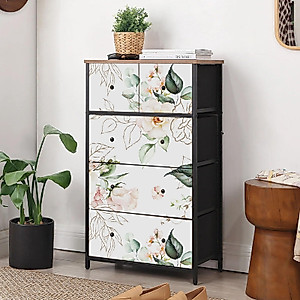 BaoHArtHome Floral Wallpaper Paper Peel and Stick Contact Paper Removable Pink Gold Leaf Easy Peel Off Vinyl Wallpaper Self Adhesive for Bedroom Living Cabinet Room Deco 17.7 in x6.6ft