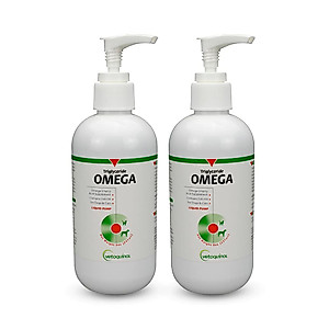 Vetoquinol Triglyceride Liquid Omega 3 Supplement for Dogs & Cats, Liquid Fish Oil Supplement w/EPA and DHA, Promotes Skin, Coat, Joint, & Immune Health, Omega 3 Fish Oil for Dogs & Cats, 8oz, 2 Pack