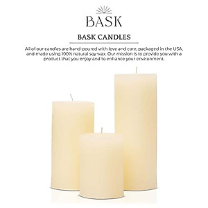 BASK Mottled Pillar Candles - Unscented Ivory Pillar Candles Set of 3 - Dripless Large Candles Pillar - Smokeless Ivory Pillar Candles for All Occasions