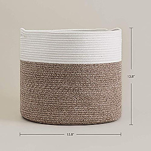 Goodpick Large Cotton Rope Basket (Set of 2)-Blankets Towels Clothes Laundry Hamper