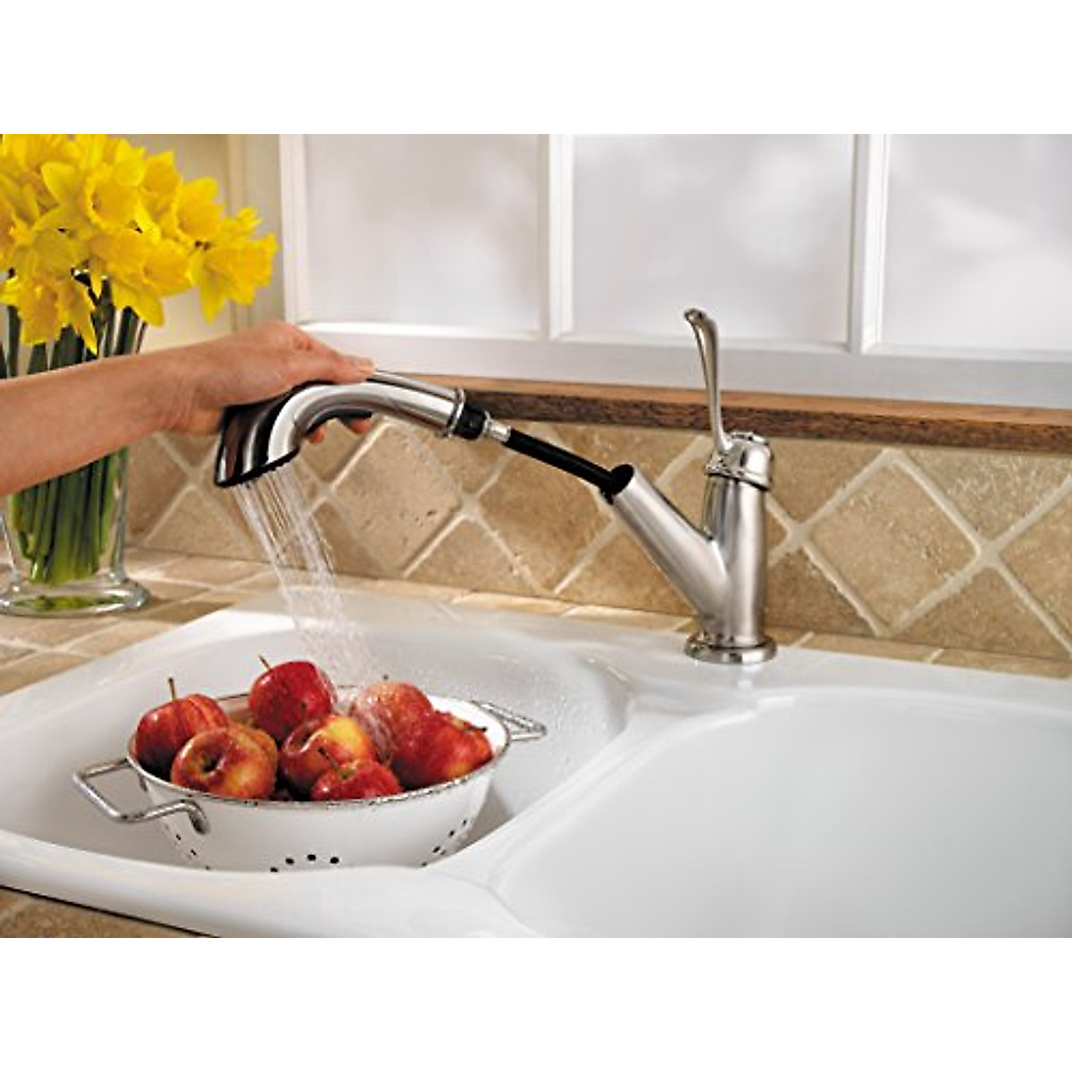 Pfister Bixby 1-Handle Pull Out Kitchen Faucet, Stainless Steel, 1.8 gpm LF5385LCS