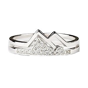 XXLZ Mountain Band Ring,daughter Faith Moves Mountains Pavé Mountain Ring,925 Sterling Silver Rings,sterling Silver Plain Mountain Design Ring,jewelry Gift For Women Teen Girls (6)