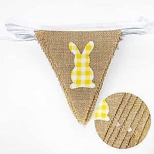 32Ft Pink Purple Yellow Printed Flowers Flora Pennant Banner Fabric Triangle Flag Bunting Garland for Easter Day Spring Summer Decor Birthday Party Wedding Home Outdoor Garden Hanging Decoration