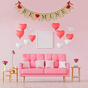 Be Mine Burlap Banner Happy Anniversary Decorations Wedding Anniversary Banner with Heart Sign Proposal Burlap Banner Wedding Party Anniversary Day Indoor/Outdoor Weeding Decorations Supplies